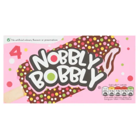 Nobbly Bobbly Strawberry & Chocolate Nobbly Ice Lolly 4 x 60ml ...